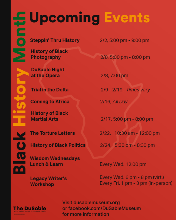 Upcoming Events – DuSable Black History Museum and Education Center